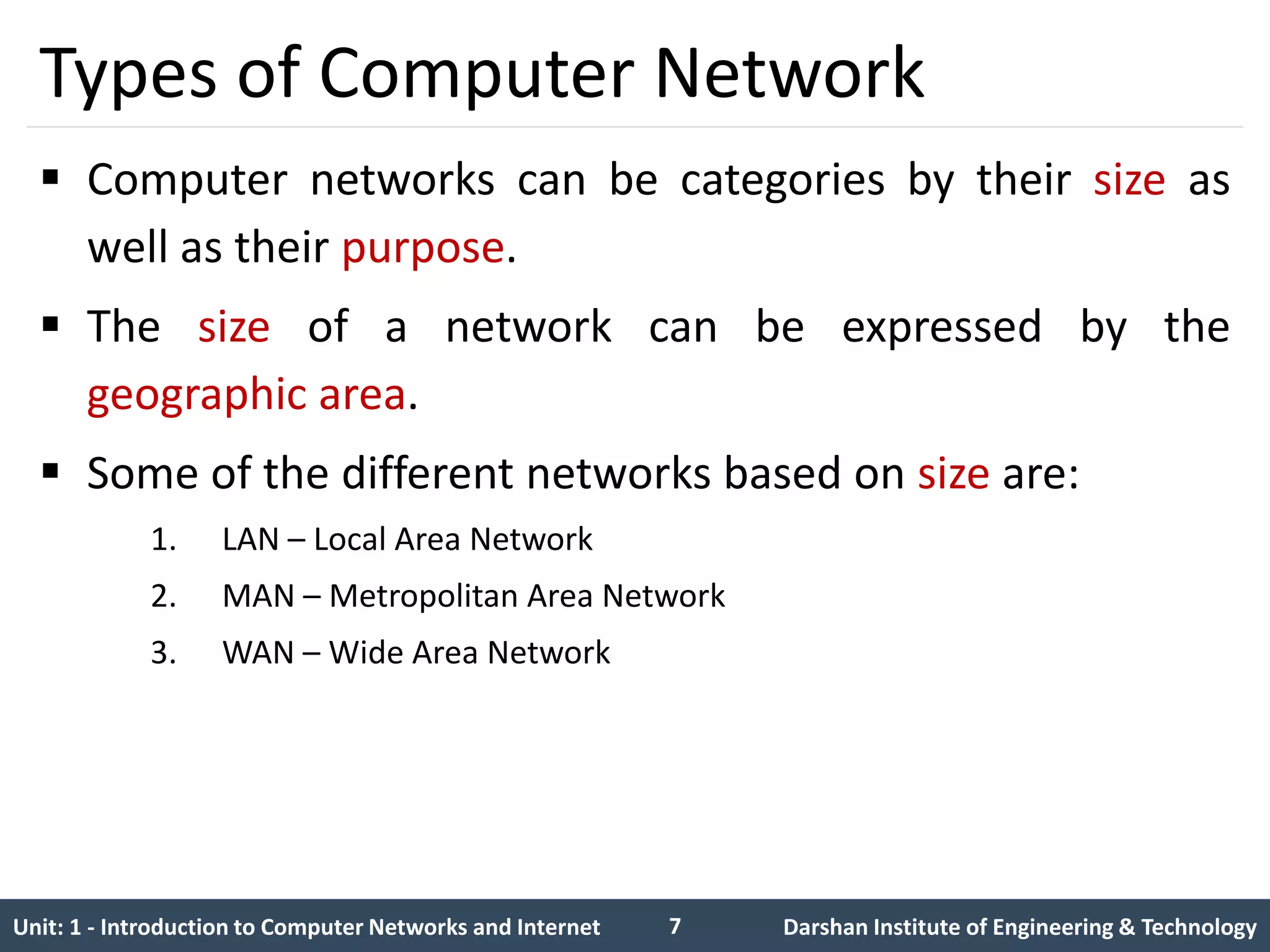 Computer Networks | Unit-1 | GTU | 4th Semester | PPTX | Internet | Computing
