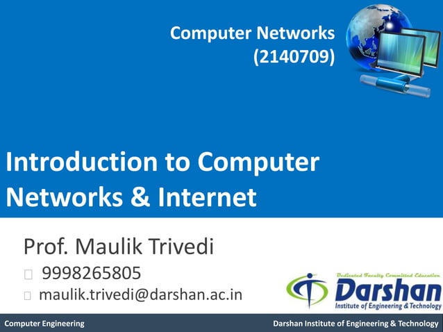 Computer Networks | Unit-1 | GTU | 4th Semester | PPTX | Internet | Computing