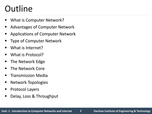 Computer Networks | Unit-1 | GTU | 4th Semester | PPTX | Internet | Computing