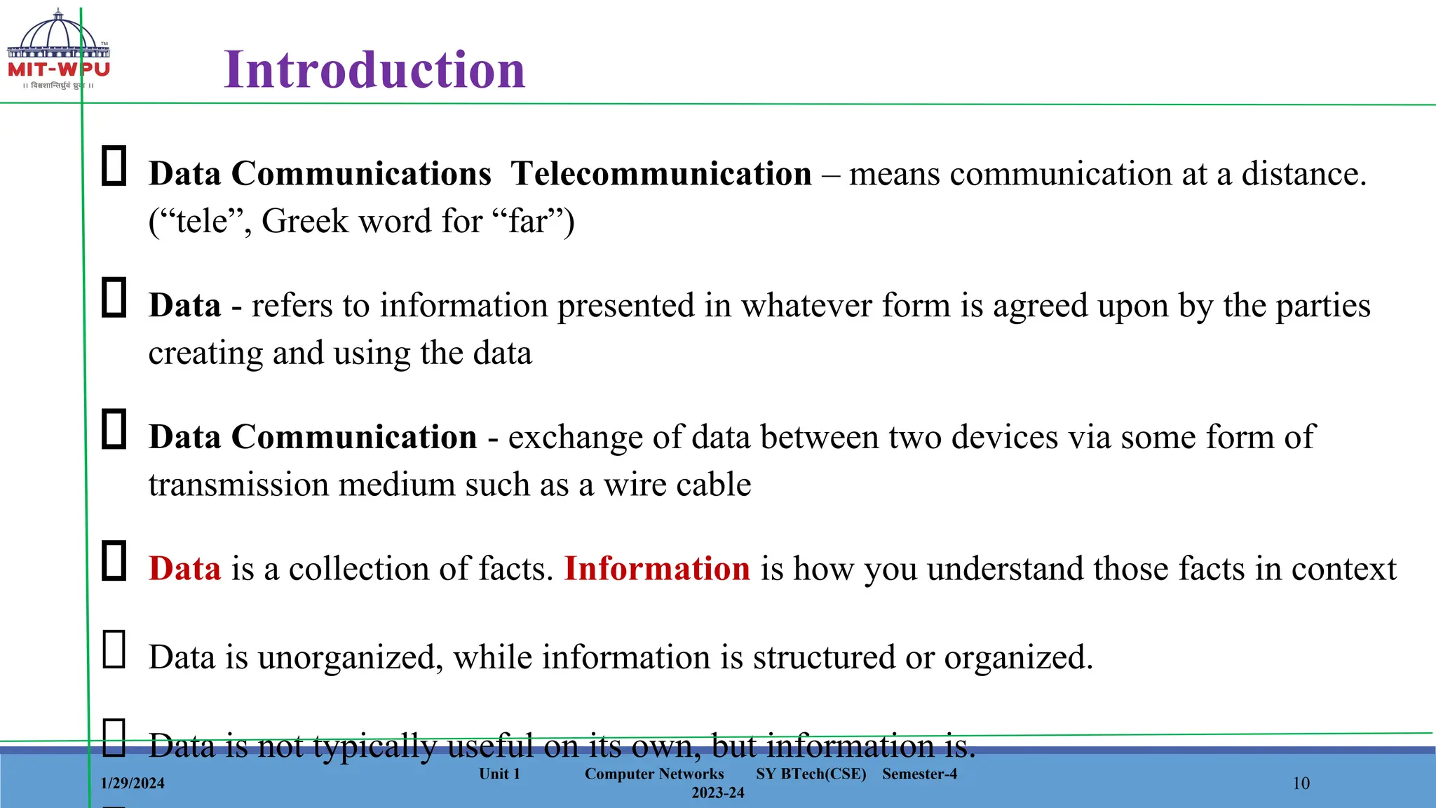 Computer Networks Module 1 Fundamentals Of Networking And Data Communication Pdf Computer