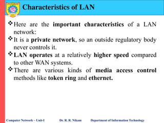 UNIT 1 INTRODUCTION TO COMPUTER NETWORK Network Architectures | PPTX