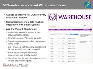 Updates to VSWarehouse: Storing your CNV & ACMG Results | PDF