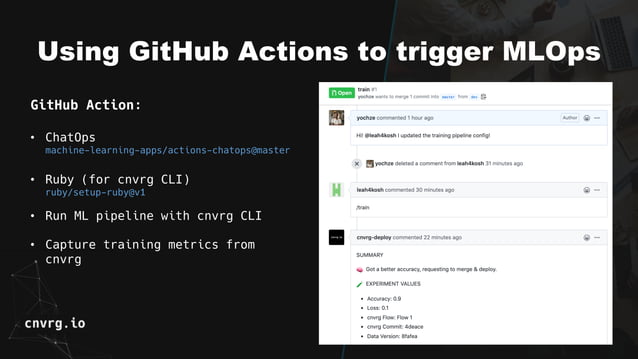 Training Machine Learning models directly from GitHub with cnvrg.io MLOps | PPT