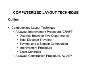 COMPUTERIZED LAYOUT METHODS ,CRAFT , ALDEP | PPT