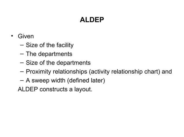 COMPUTERIZED LAYOUT METHODS ,CRAFT , ALDEP | PPT