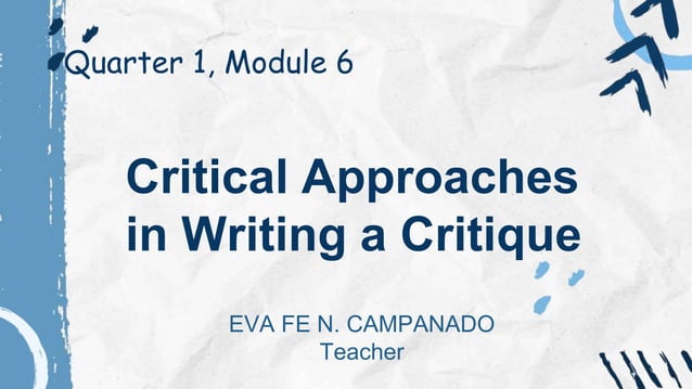 EAPP Critical Approaches in Writing a Critique.pptx | Poetry | Books ...