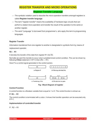 REGISTER TRANSFER AND MICRO OPERATIONS | PDF