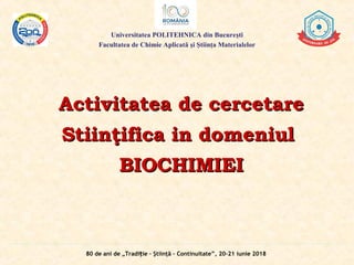 DIRECTII DE CERCETARE - Departamentul de Chimie Organica | PPT