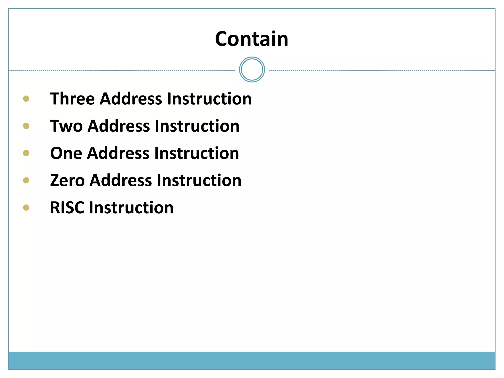 Types of Instruction Format | PPTX