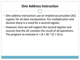 Types of Instruction Format | PPTX