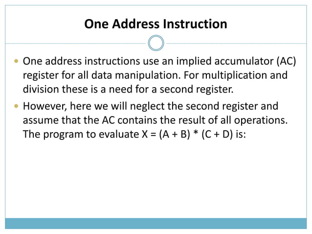 Types of Instruction Format | PPTX