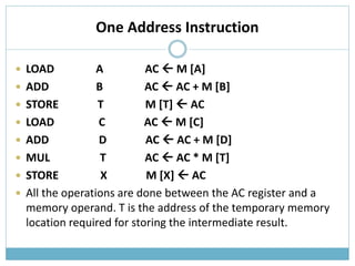 Types of Instruction Format | PPTX