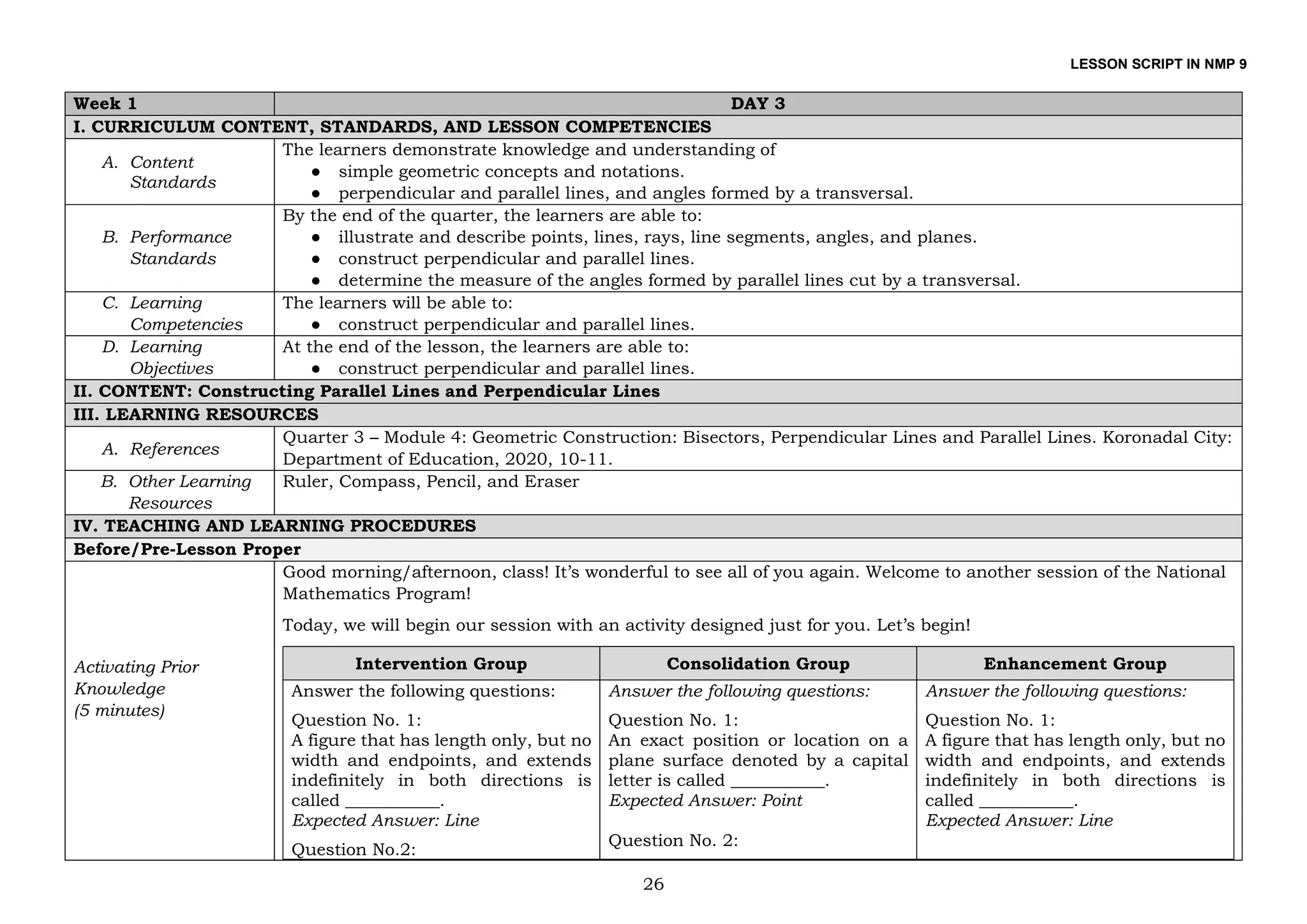 CO-2024-LS-G9-NMP_Q1_W1.pdf NATIONAL MATHEMATICS PROGRAM | PDF