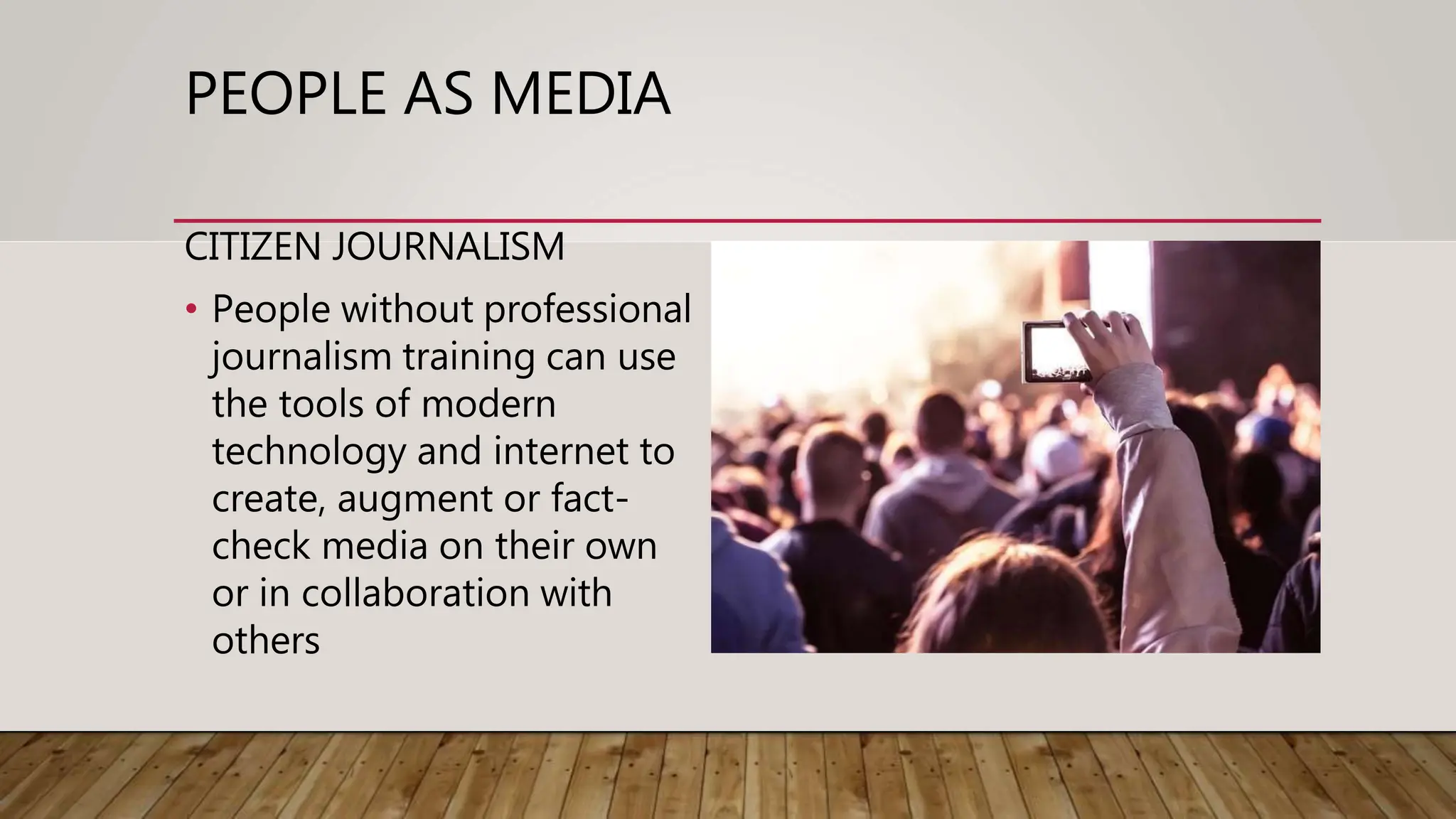 people as media versus people in media. This topic will help the ...