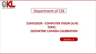 Geometric Camera Calibration Models imag | PPTX