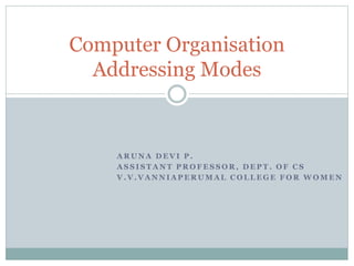 Computer Organisation - Addressing Modes | PPTX