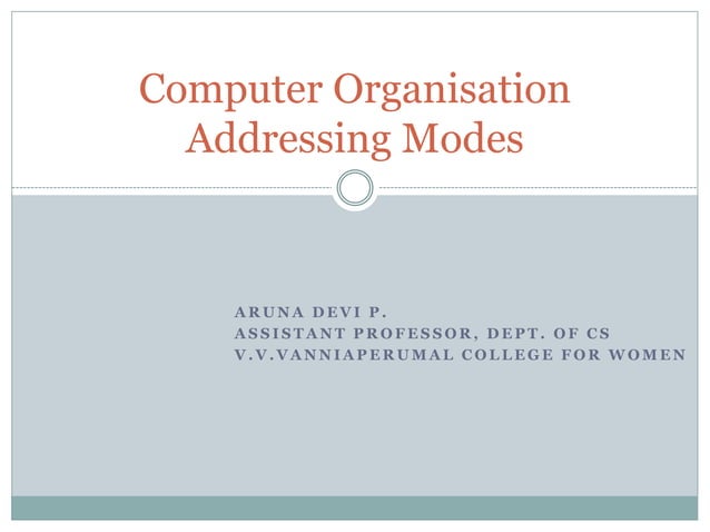 Computer Organisation - Addressing Modes | PPTX