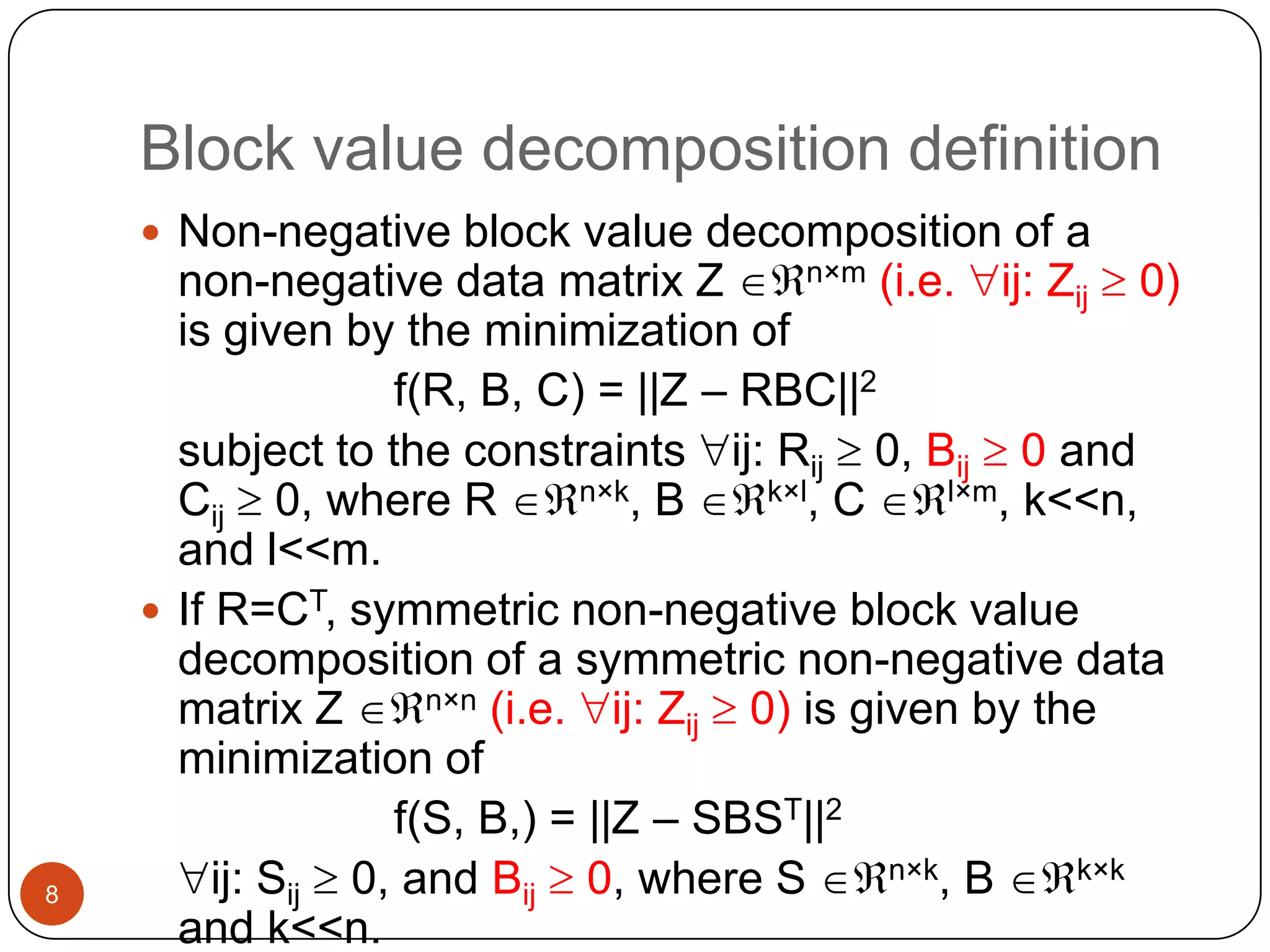 Co clustering by-block_value_decomposition | PPTX