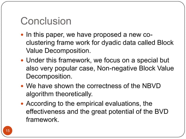 Co clustering by-block_value_decomposition | PPTX | Physics | Science