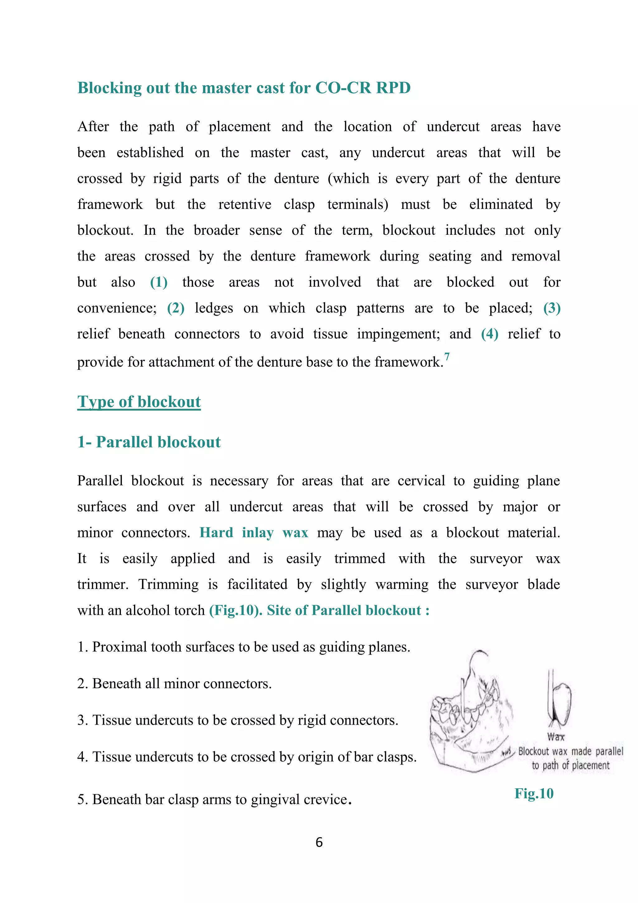 Co Cr RBD / the path of insertion, block out and relief | PDF