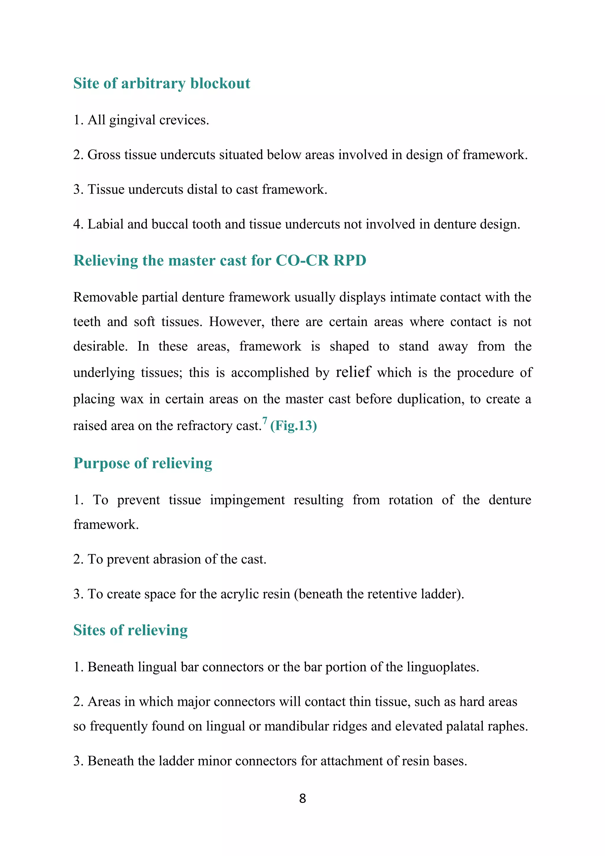 Co Cr RBD / the path of insertion, block out and relief | PDF