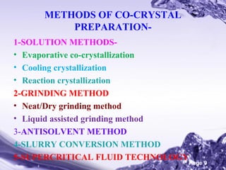 Pharmaceutical Co-crystal technique | PPT