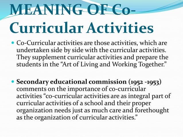 Co curricular activities | PPTX