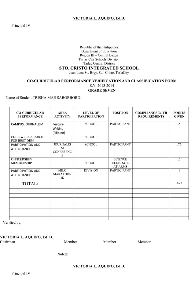 co curricular activities | DOCX