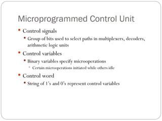 COMPUTER ORGANIZATION - Design of control unit final | PPT