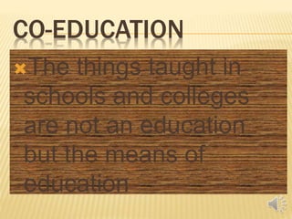Co education | PPTX