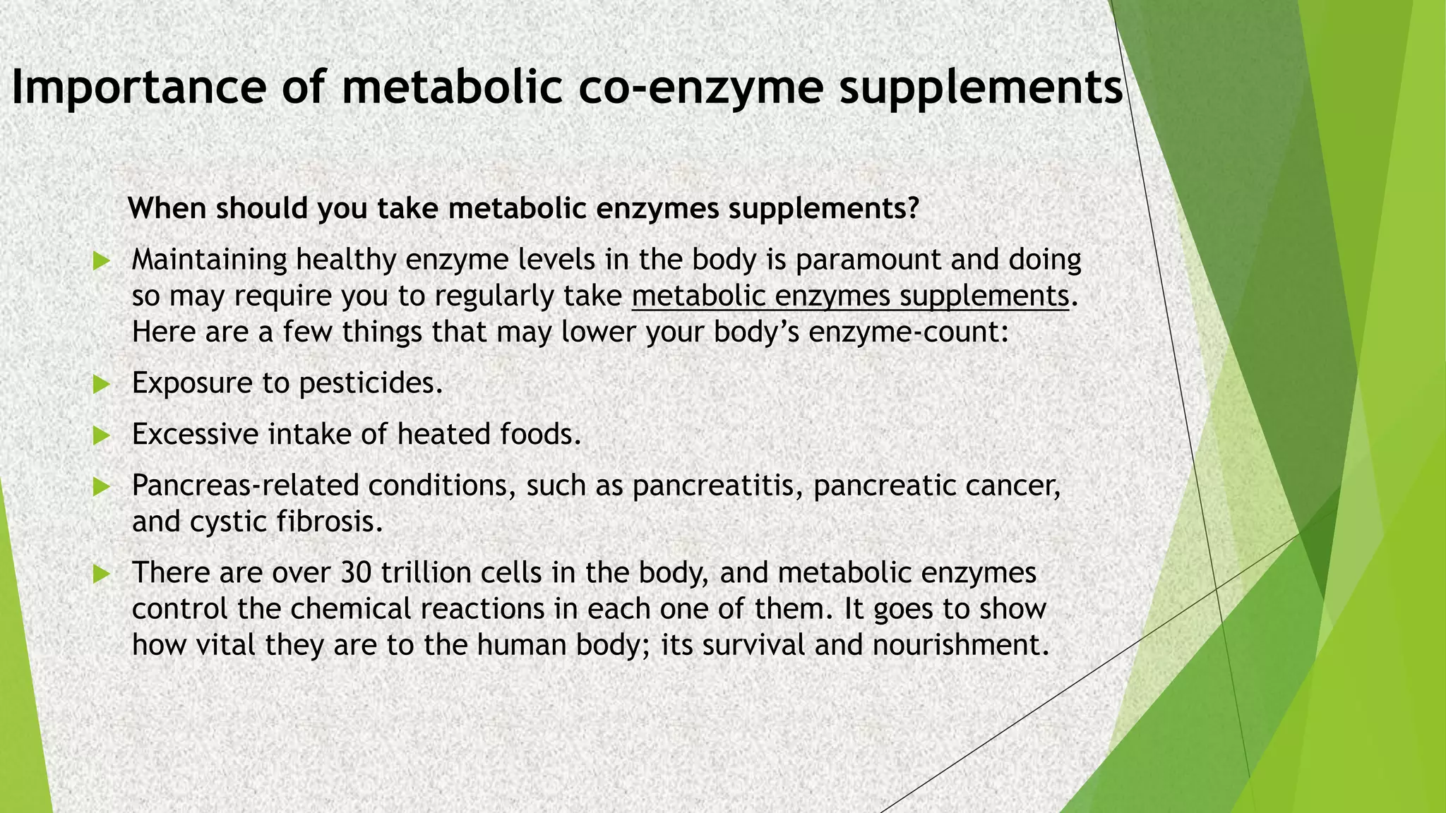 Co-Enzyme and their Role in Regulation in Metabolic Process Presented ...
