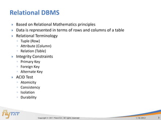 Co existence or Competitions? RDBMS and Hadoop | PPT