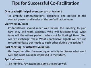 Co facilitation for trainers ppt | PPTX