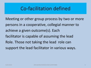 Co facilitation for trainers ppt | PPTX