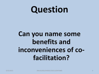 Co facilitation for trainers ppt | PPTX