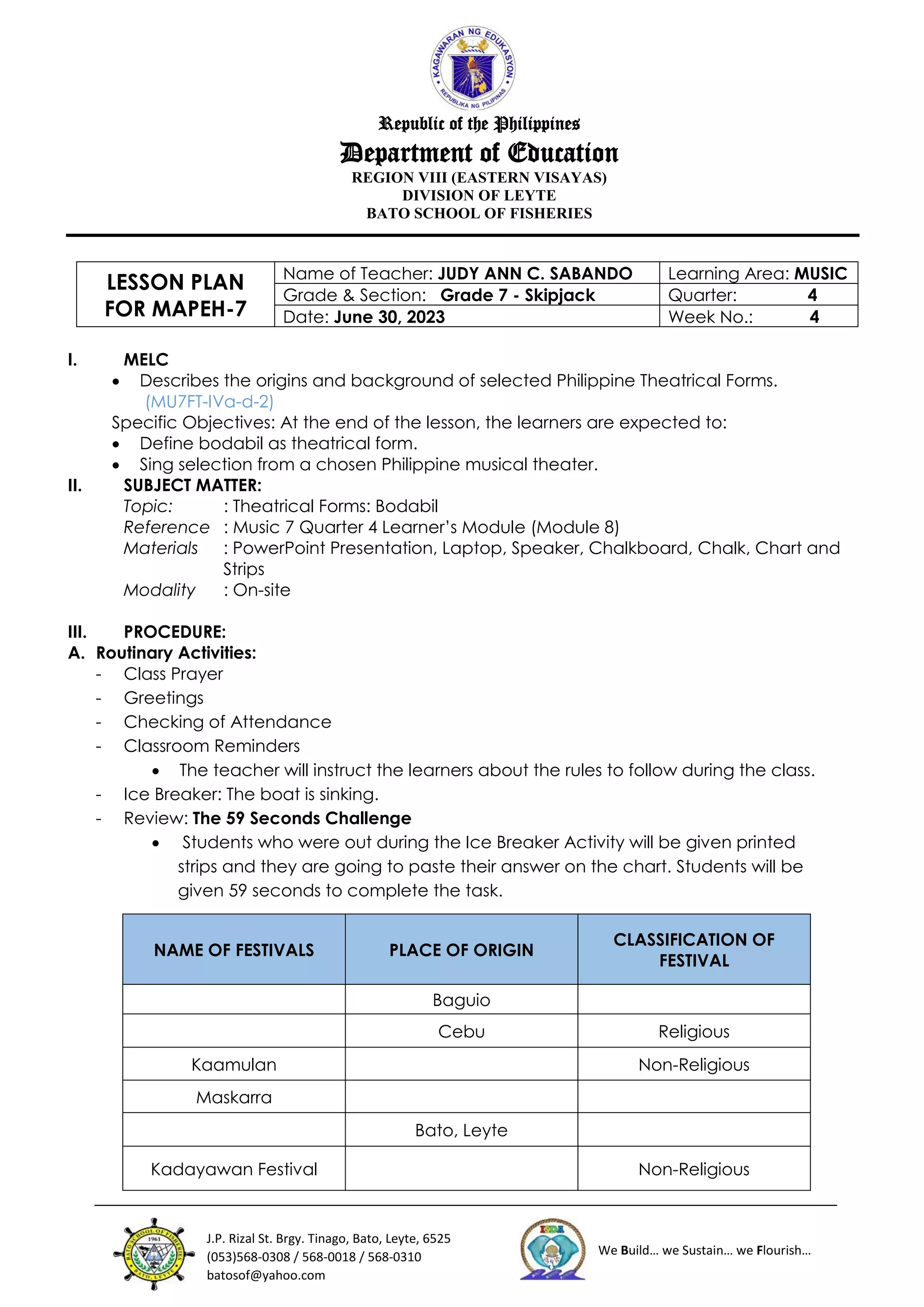 Lesson Plan - Class Observation | PDF
