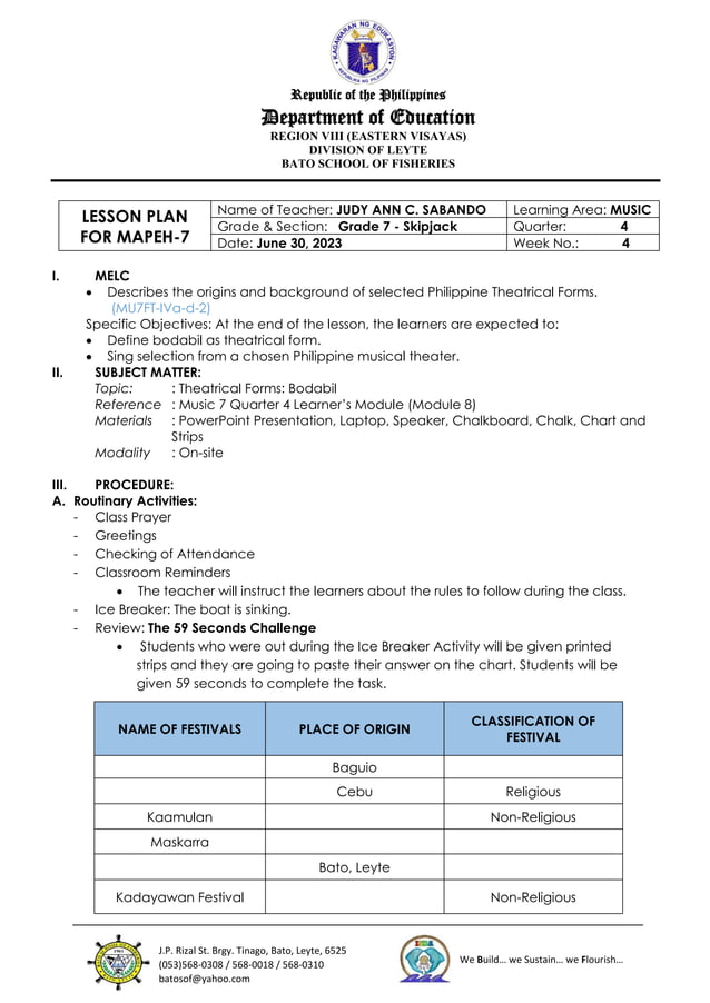 Lesson Plan - Class Observation | PDF | Education