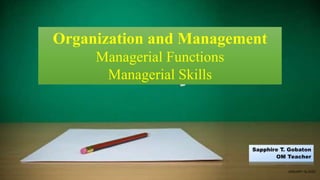 Functions and skills of a manager | PPTX