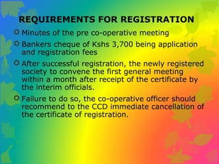 Co-operative -registration-procedures in Kenya | PPT