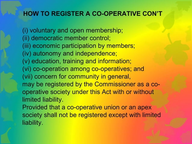 Co-operative -registration-procedures in Kenya | PPT
