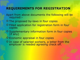 Co-operative -registration-procedures in Kenya | PPT