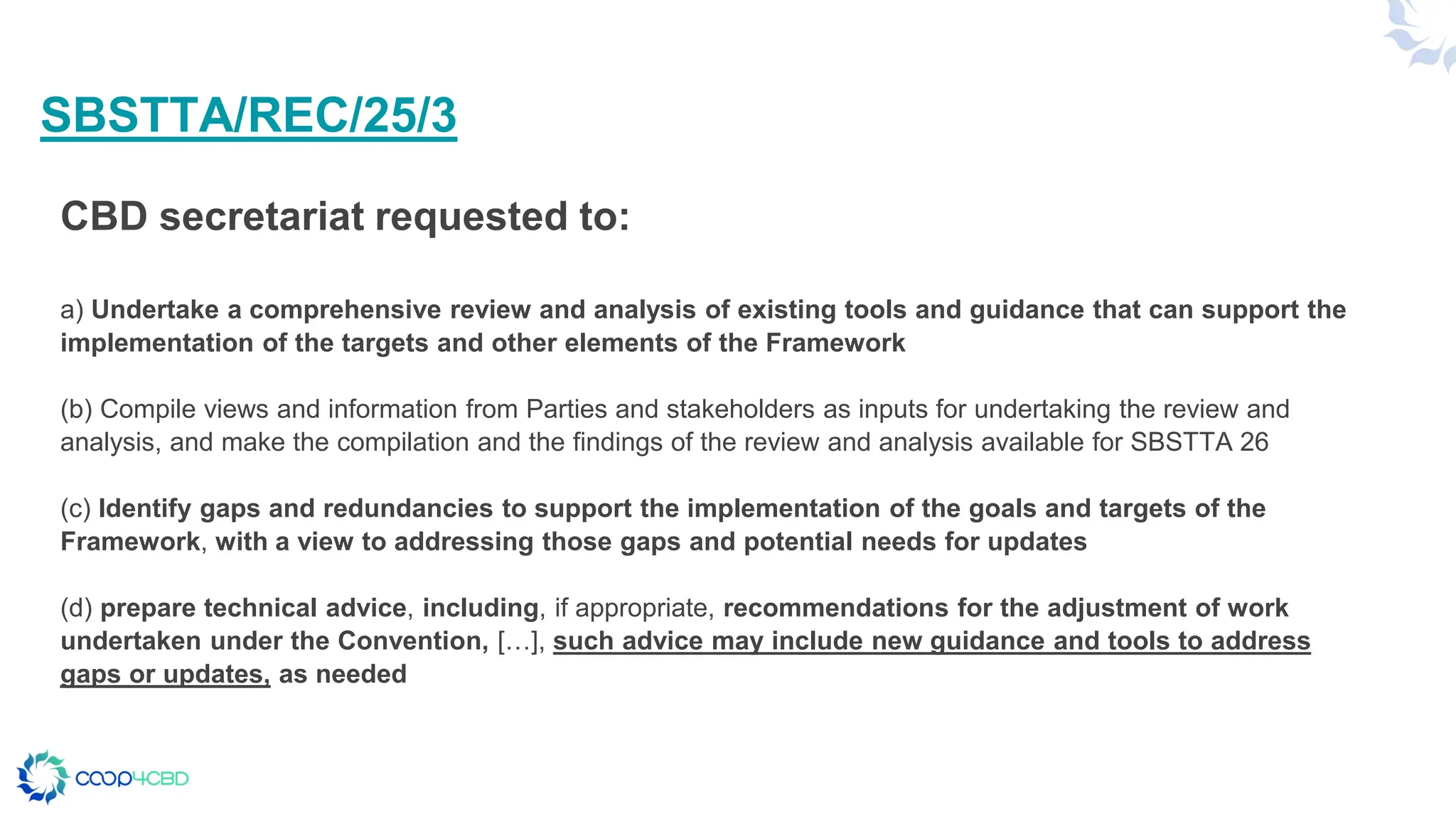 CO-OP4CBD Presentation on Agenda Item 6C | PDF