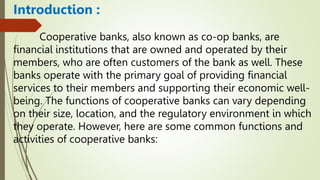 Functions of co-operative banks slide share | PPTX | Business Banking ...