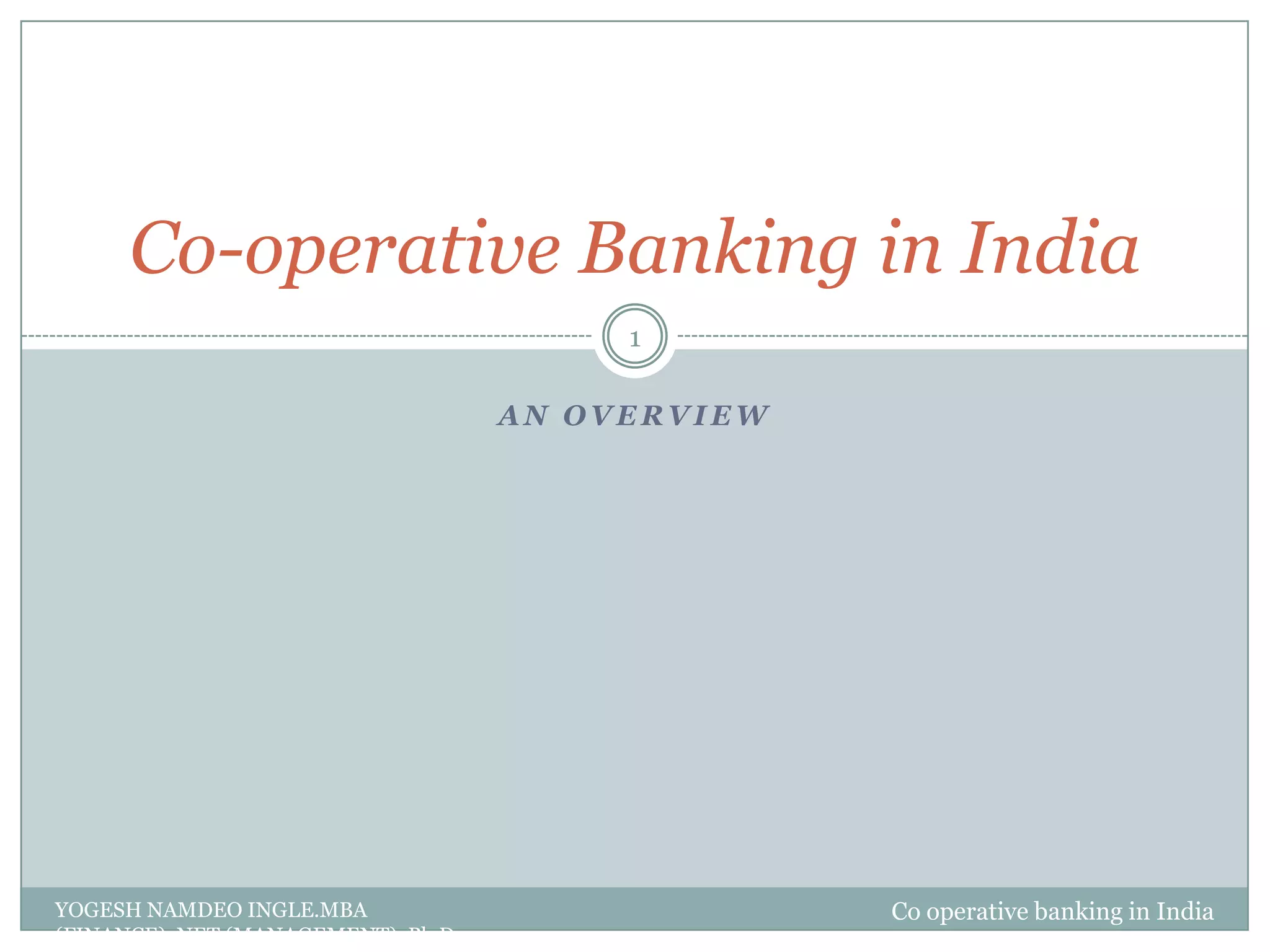 Co operative banking in india | PPTX