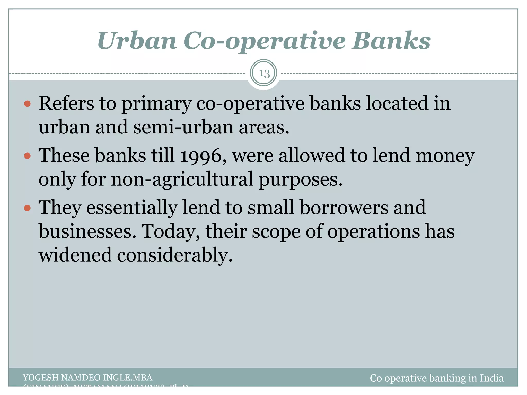 Co operative banking in india | PPTX