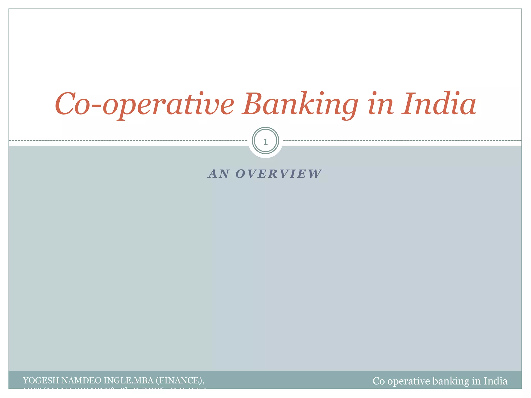 Co operative banking in india | PPTX