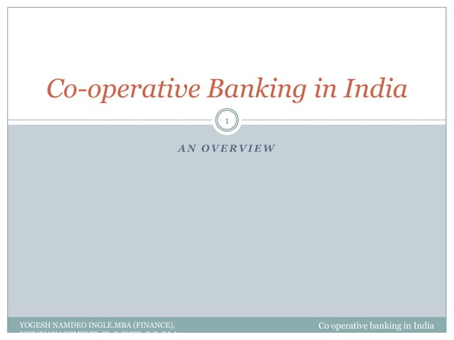 Co operative banking in india | PPTX