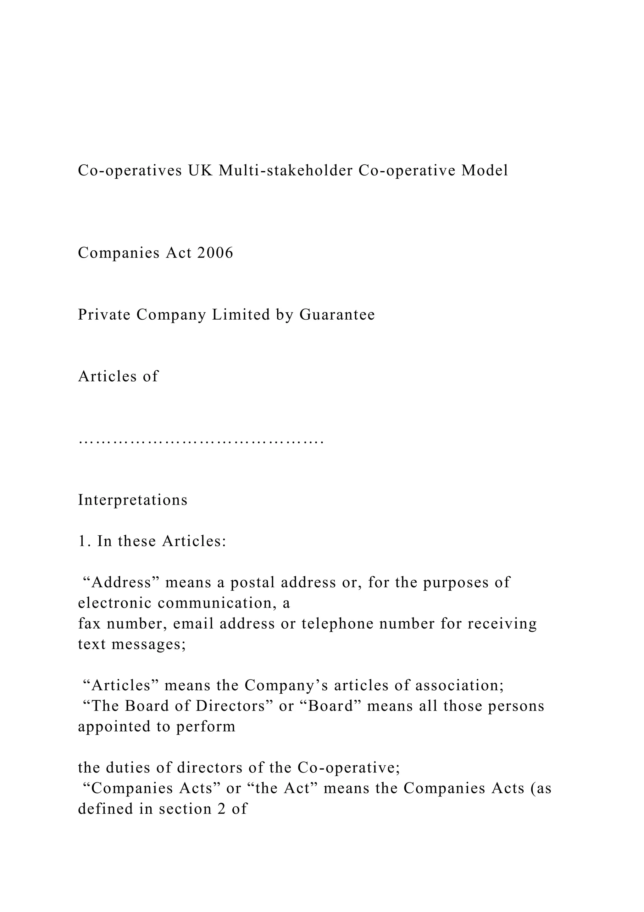 Co-operatives UK Multi-stakeholder Co-operative Model .docx