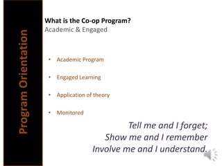 Clemson University Co op Program Orientation by Dr. Jeff Neal, Director ...
