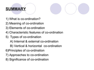 Co ordination & approaches to co-ordination | PPT